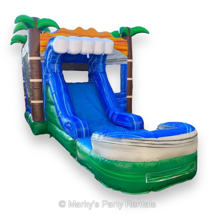 Tropical Baja Wave Bounce House Combo (Wet) - Party Rentals and Event ...